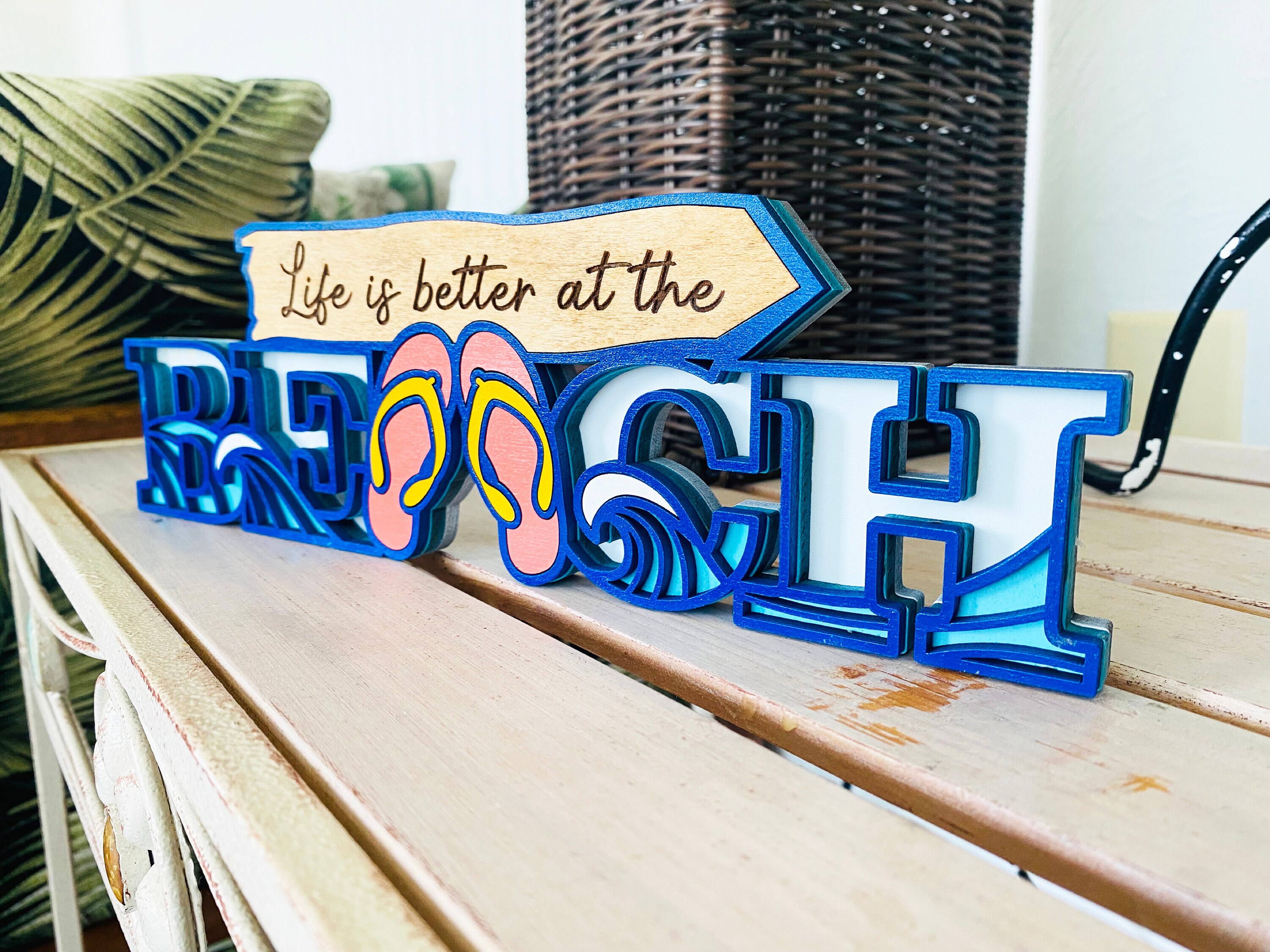 Beach Sign and Stands - Laser Cut Files - Glowforge and All Lasers - Etsy
