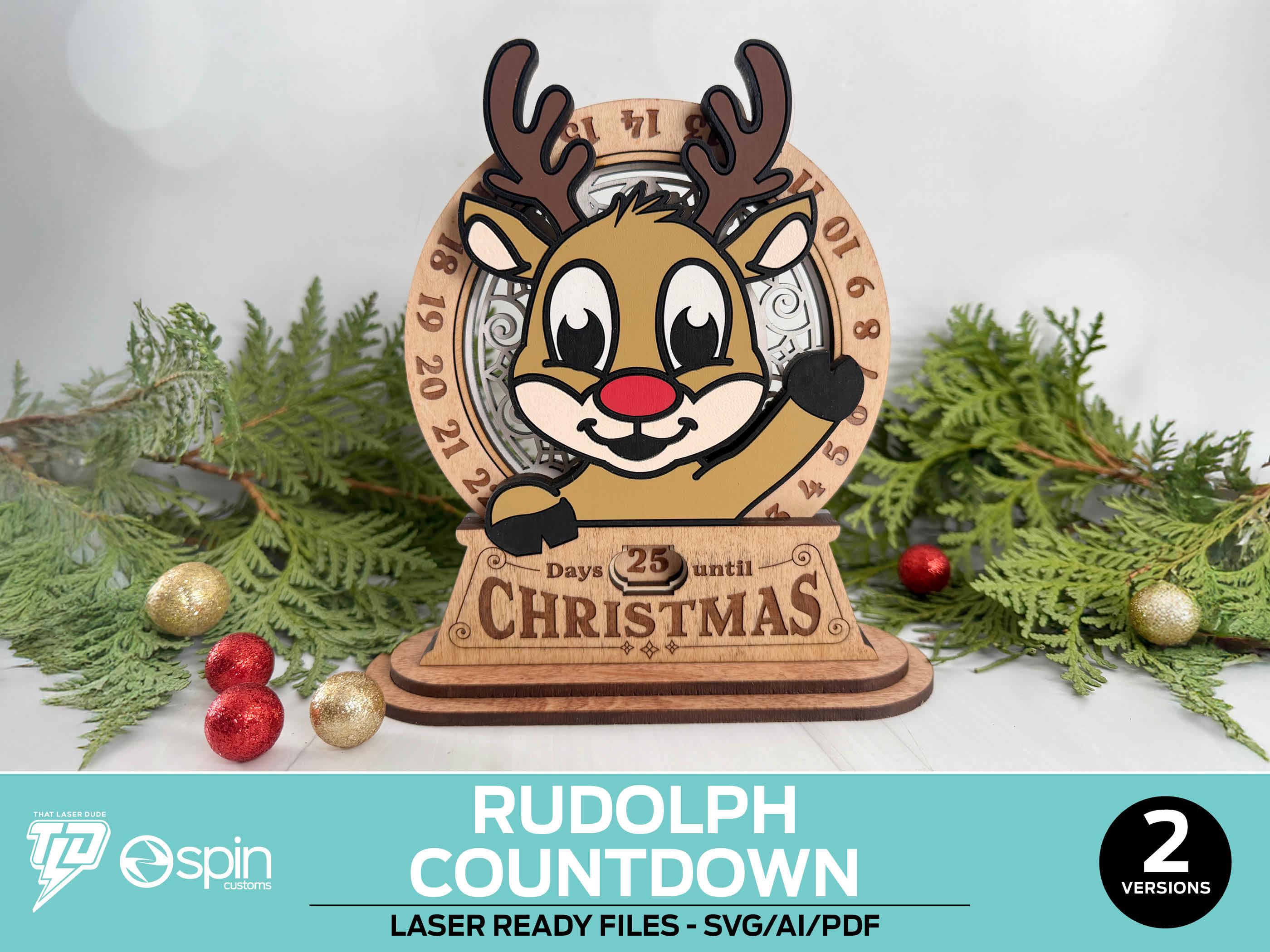 Rudolph Christmas Countdown Advent Calendar Stand - 2 Variations ...