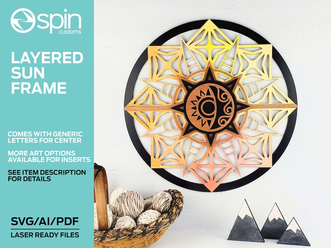 Layered SUN Design 17" Round - Designed to Assemble to Print on ...
