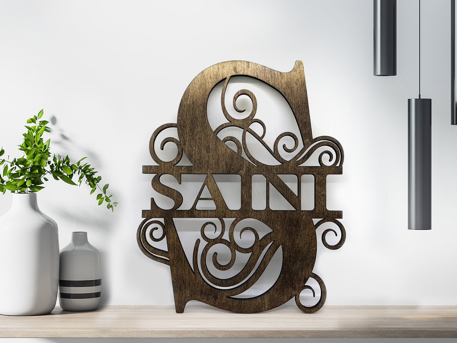 Split Letter Monograms Swirls ALPHABET 26 Letters - Etsy