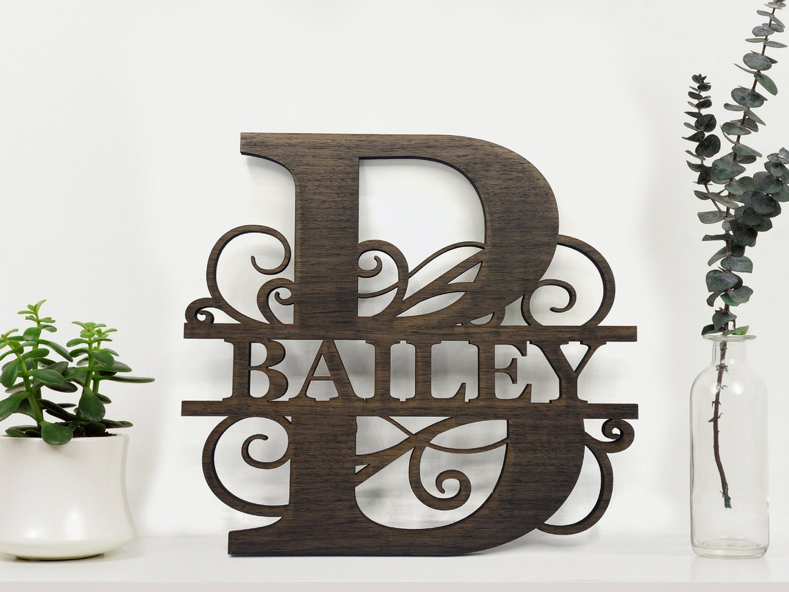 Split Letter Swirl Monogram 2.0 - Etsy