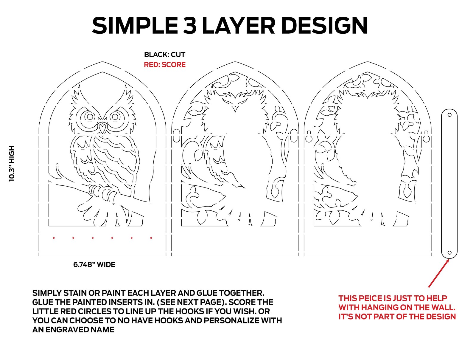 Owl Arch Key Hanger or Decor - Laser Ready File - Glowforge and All ...