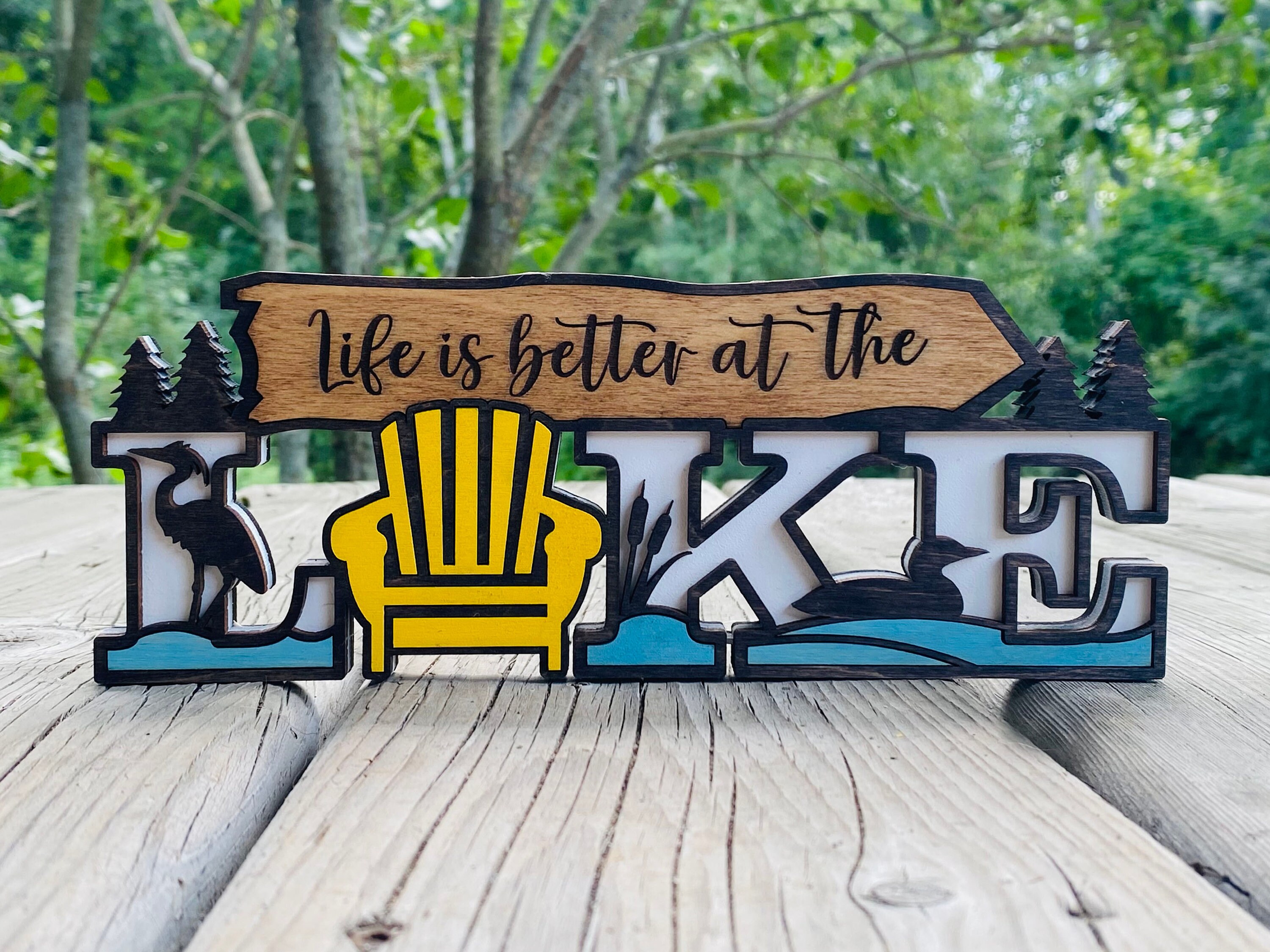 Lake Sign and Stands - Laser Cut Files - Glowforge and All Lasers - Etsy