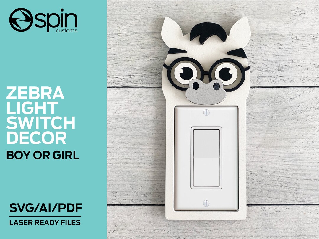Zebra Light Switch Decor - Laser Ready File - Glowforge and All Laser ...