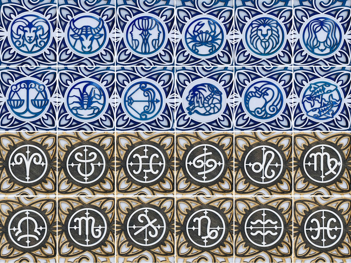 Zodiac Art for Layered Frame Sets ADD ON FILE Laser Ready - Etsy