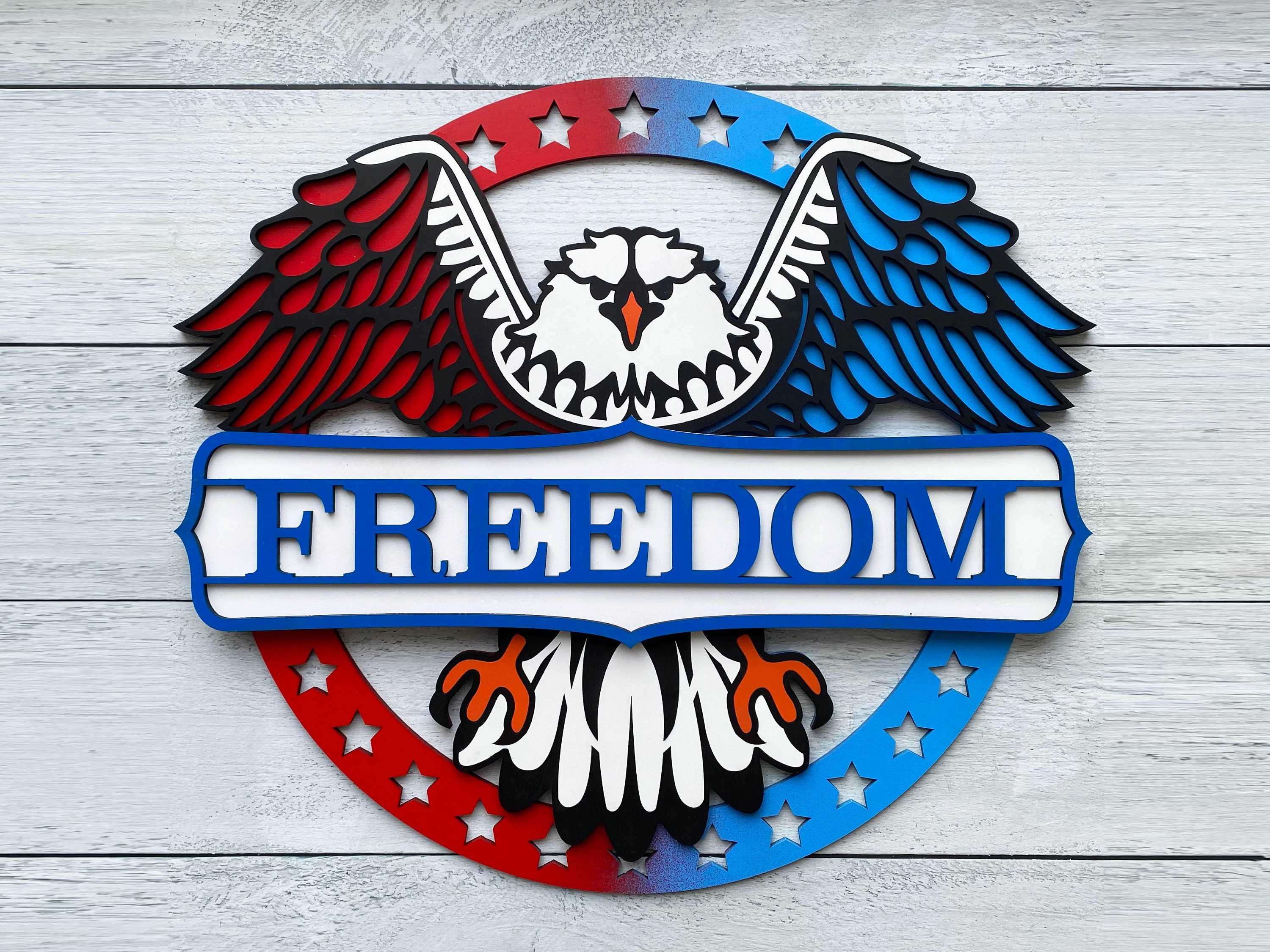 Freedom Eagle - Multi-layer Assemble and Non Assemble - Laser Cut File ...