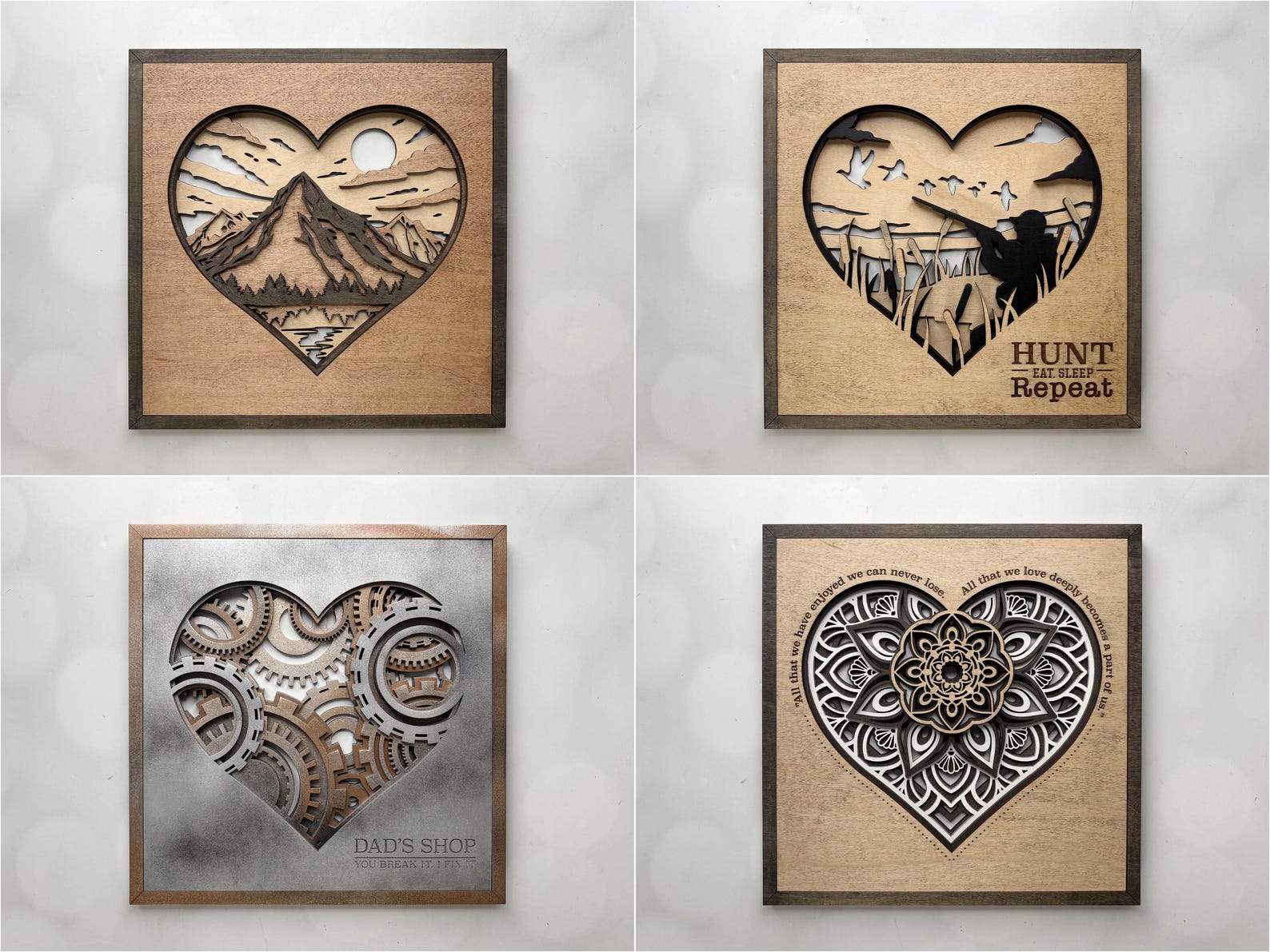 Heart Layered Signs Master Bundle - 17 Designs - Laser Ready Files ...