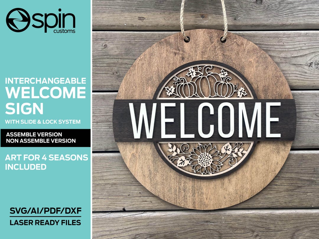 Interchangeable Welcome Sign - Glowforge and Lightburn Tested - for All ...