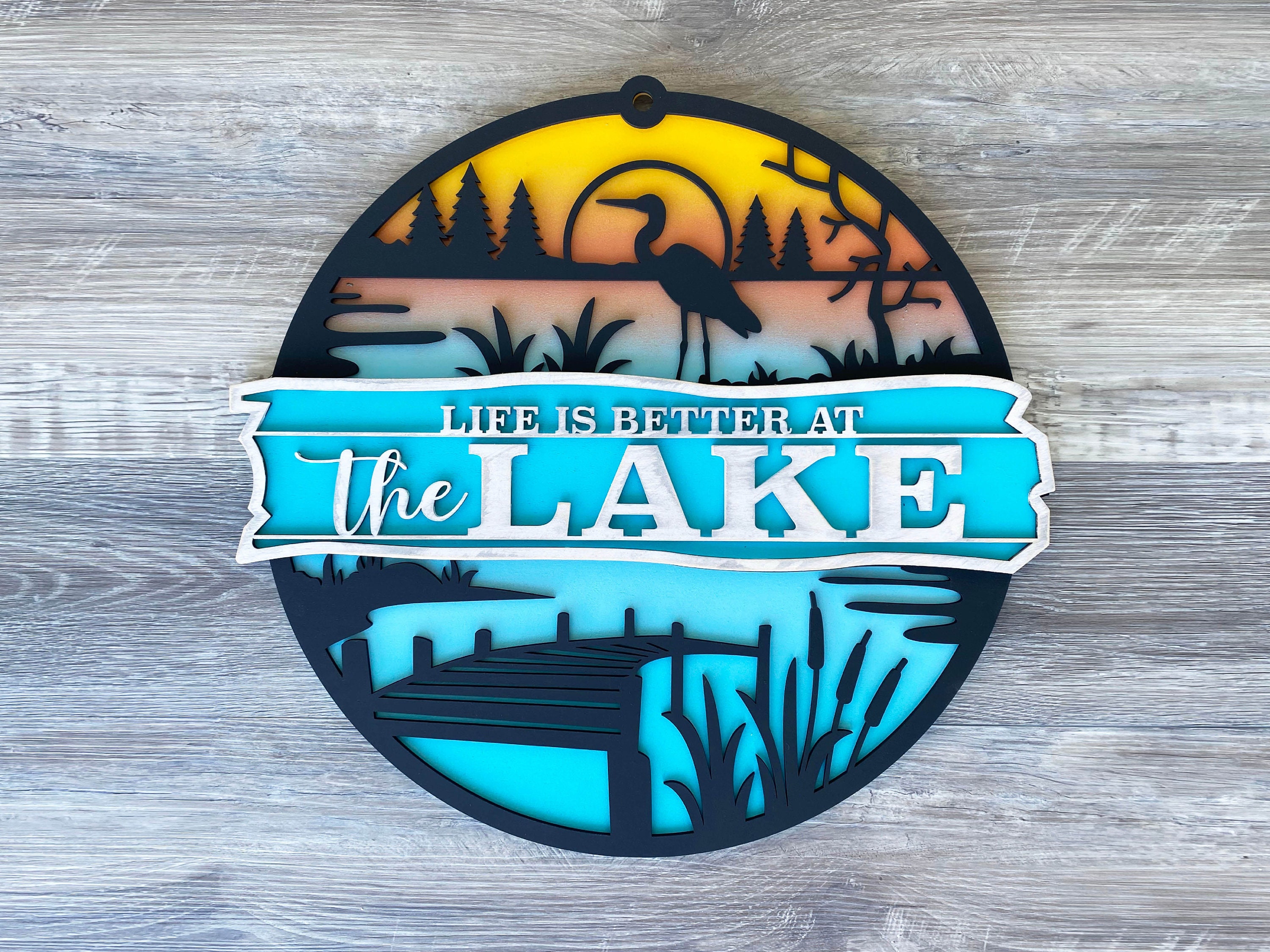 Lake Life Sign - Multi-layer Assemble and Non Assemble - Laser Cut File ...