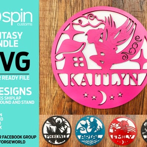 Fantasy Rounds Bundle 5 Designs SVG Laser Ready Files Includes Shiplap ...