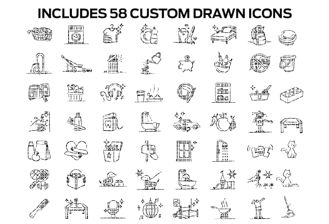 Chore Chart Drawings/icons - SVG - Etsy
