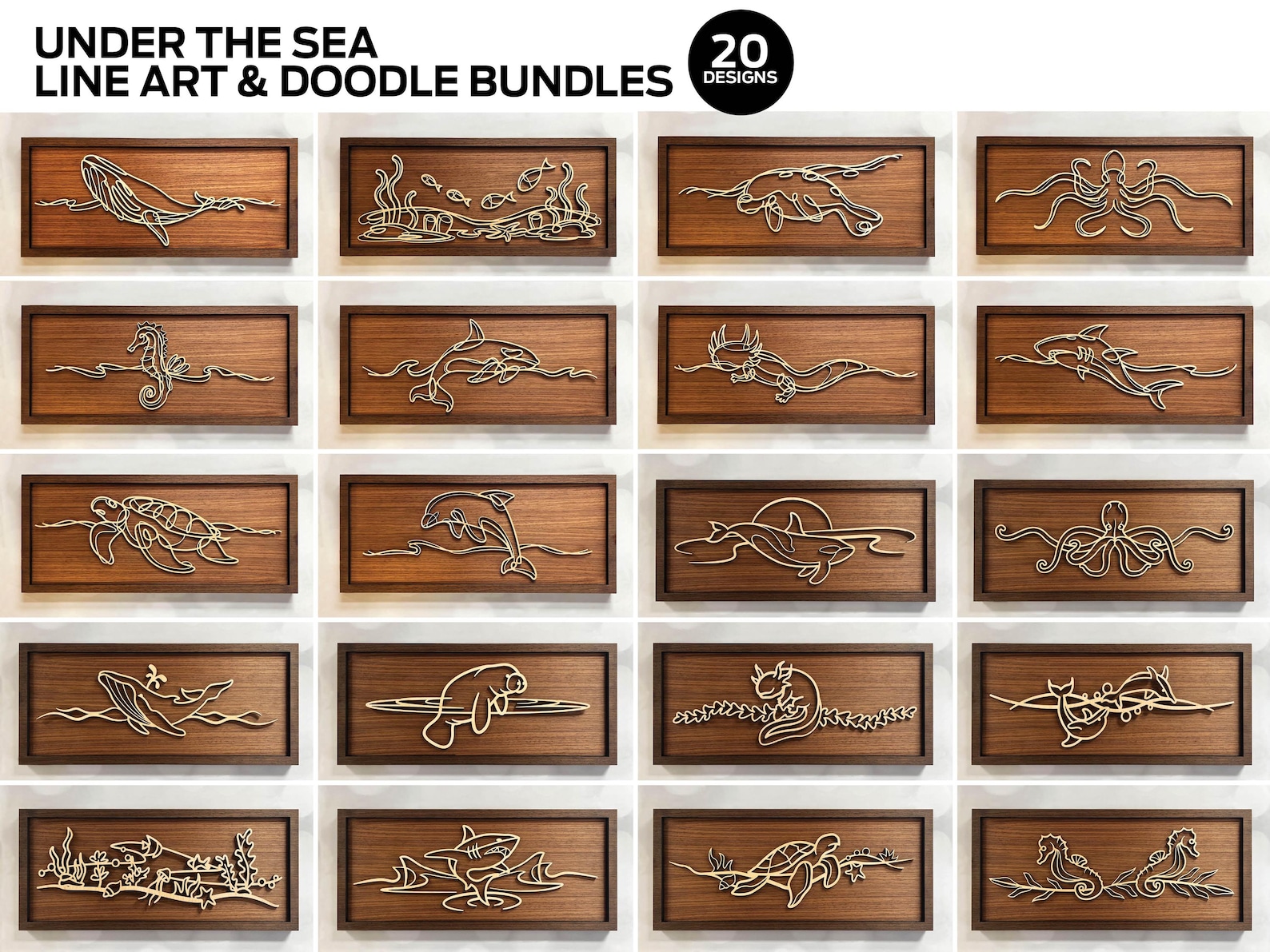 BUNDLE #2 - Line Art Signs - 102 Designs - Glowforge and Lightburn ...