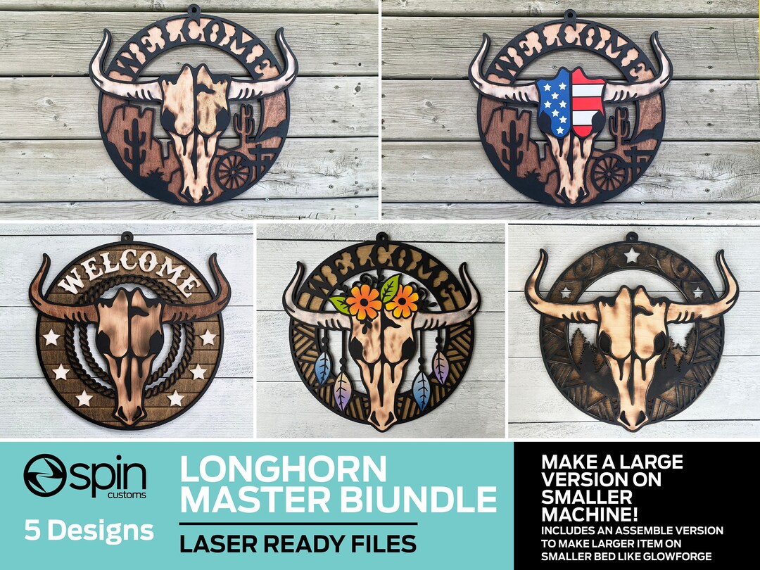 Longhorn Signs MASTER BUNDLE - 5 DESIGNS - Multi-layer Assemble and Non ...