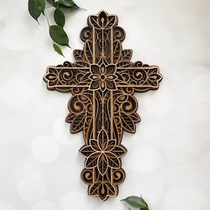 Layered Cross - 4 and 2 Layer Options - Laser Ready File - Glowforge ...