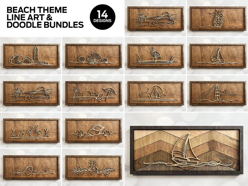 BUNDLE #2 - Line Art Signs - 102 Designs - Glowforge and Lightburn ...