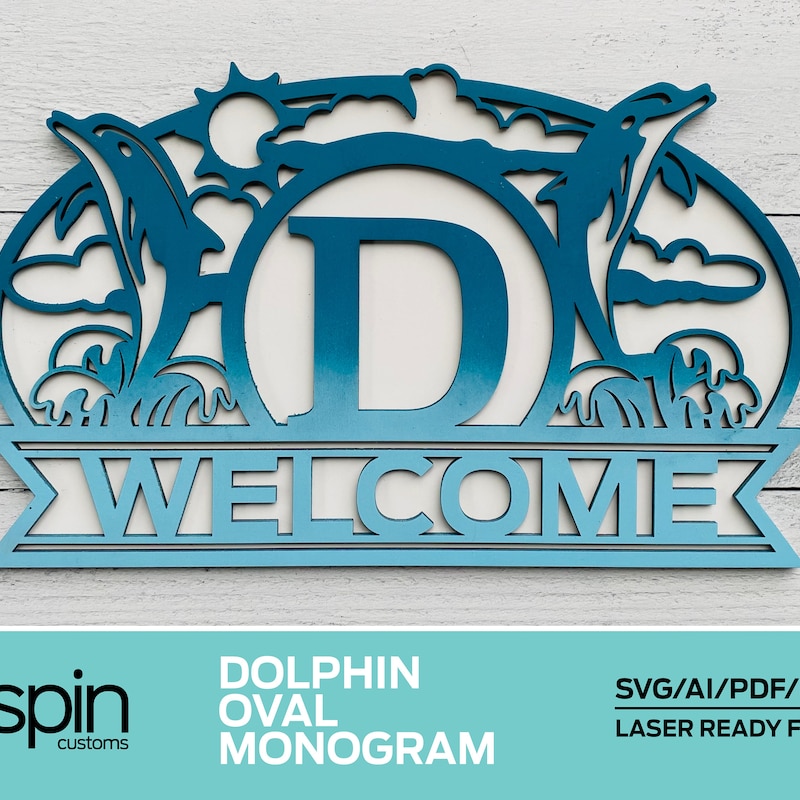 Dolphin Monogram Svg - Etsy