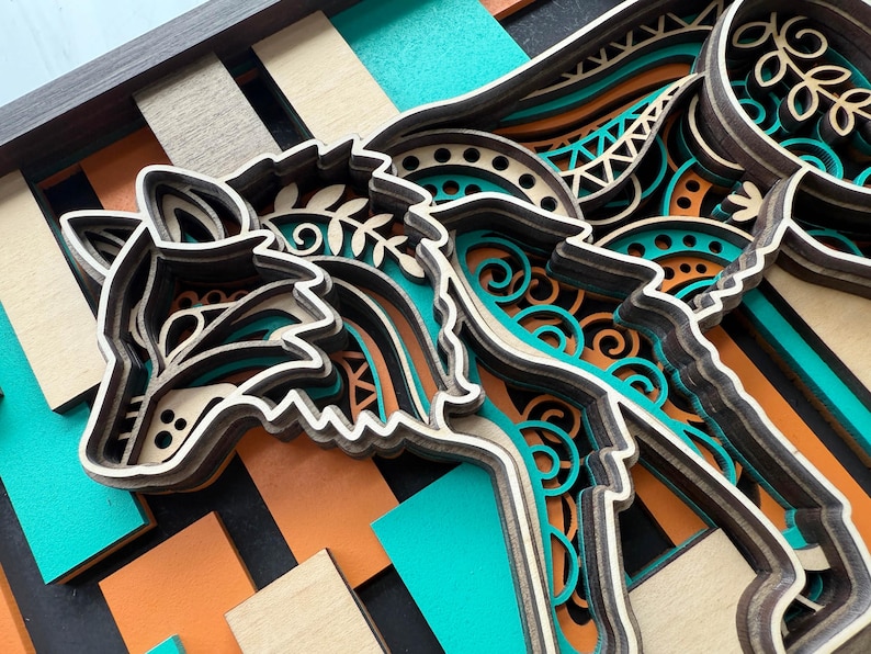 Layered Wolf Sign - Laser Ready File - All Lasers - Etsy