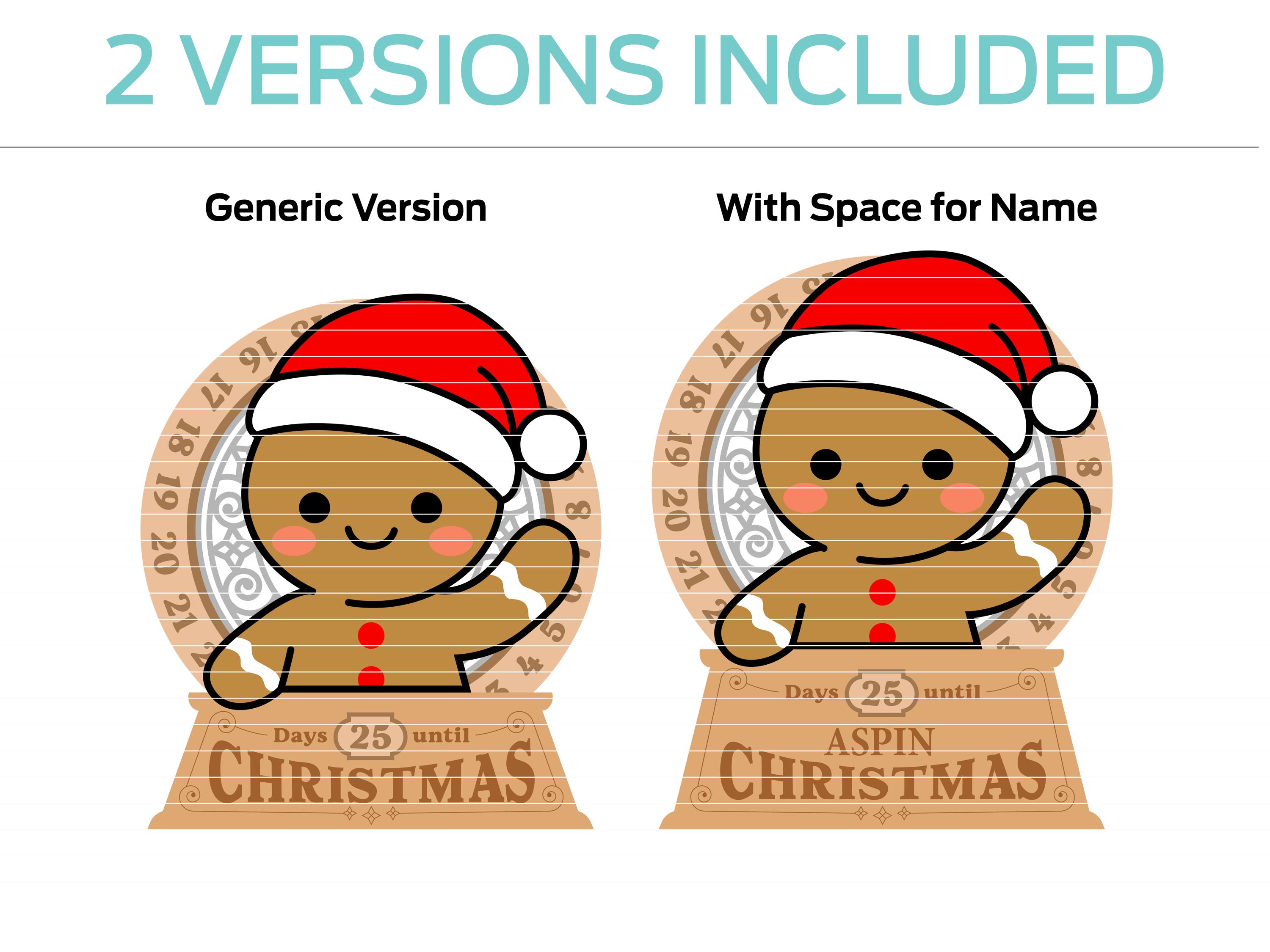 Gingerbread Man Christmas Countdown Advent Calendar Stand - 2 ...