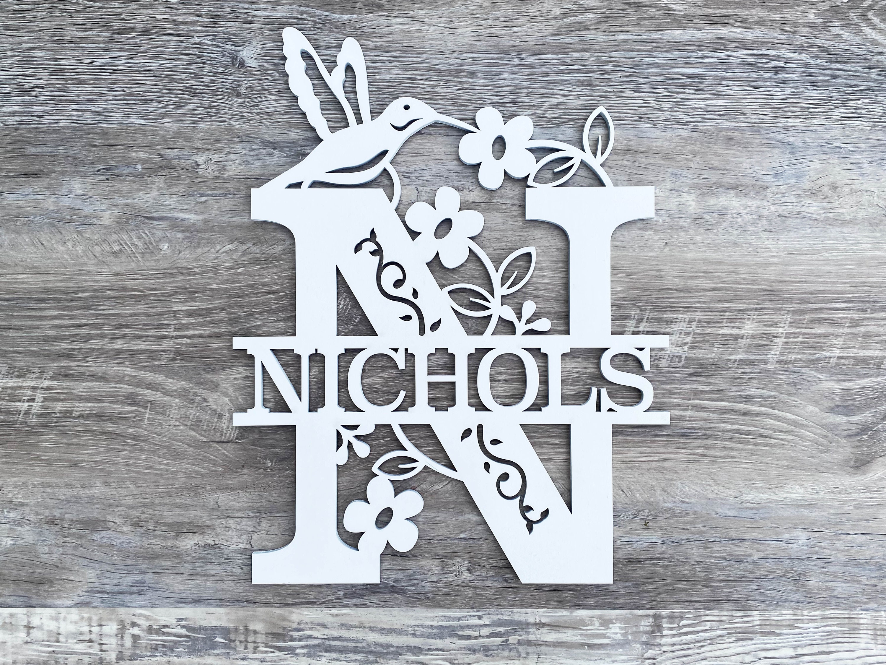 Monograma de letras divididas de colibrí Archivo listo para - Etsy México