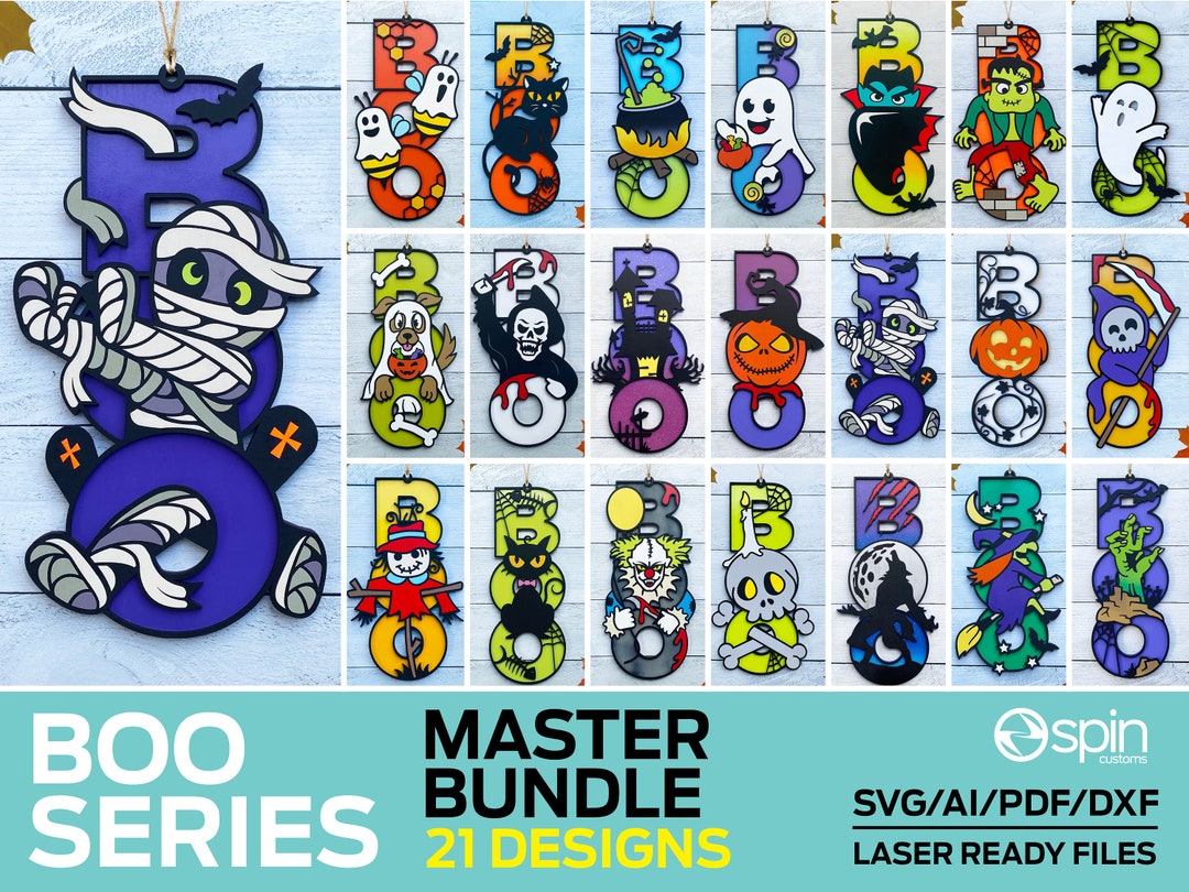 BOO SERIES Master Bundle - All 21 Designs - Halloween - Laser Ready ...