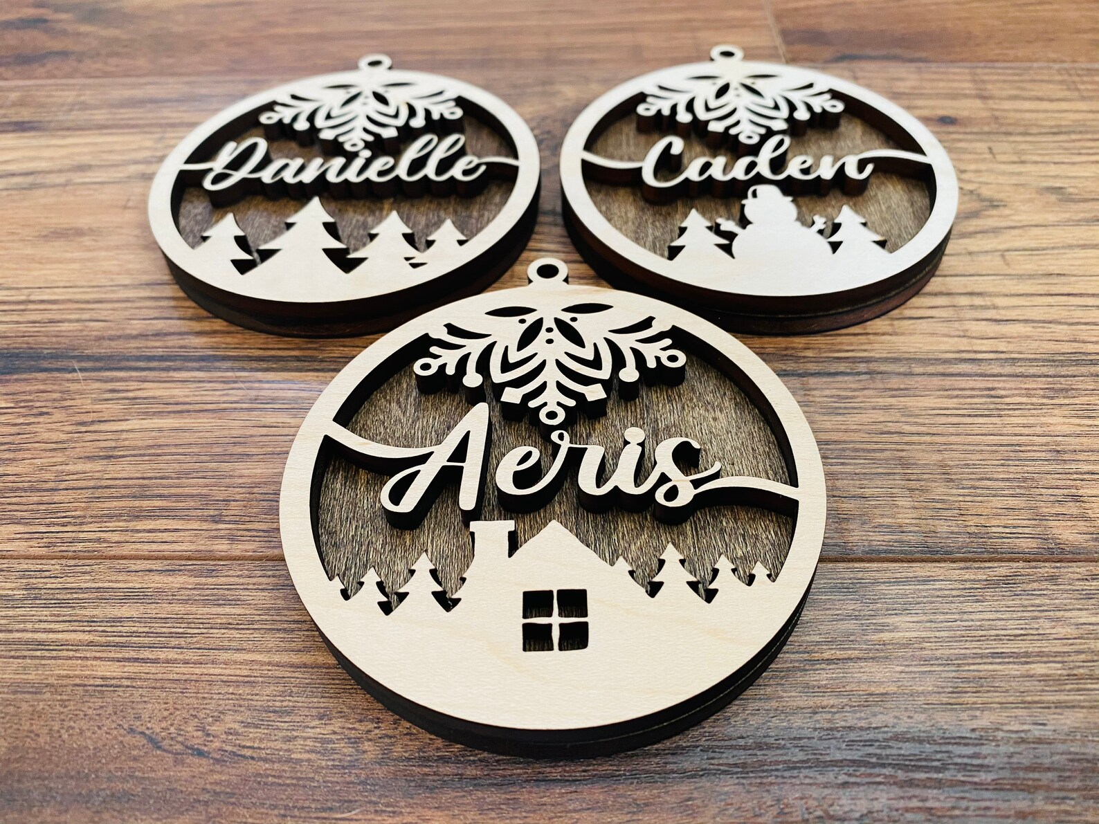 Script Ornaments 3 Laser Ready Files SVG Glowforge - Etsy