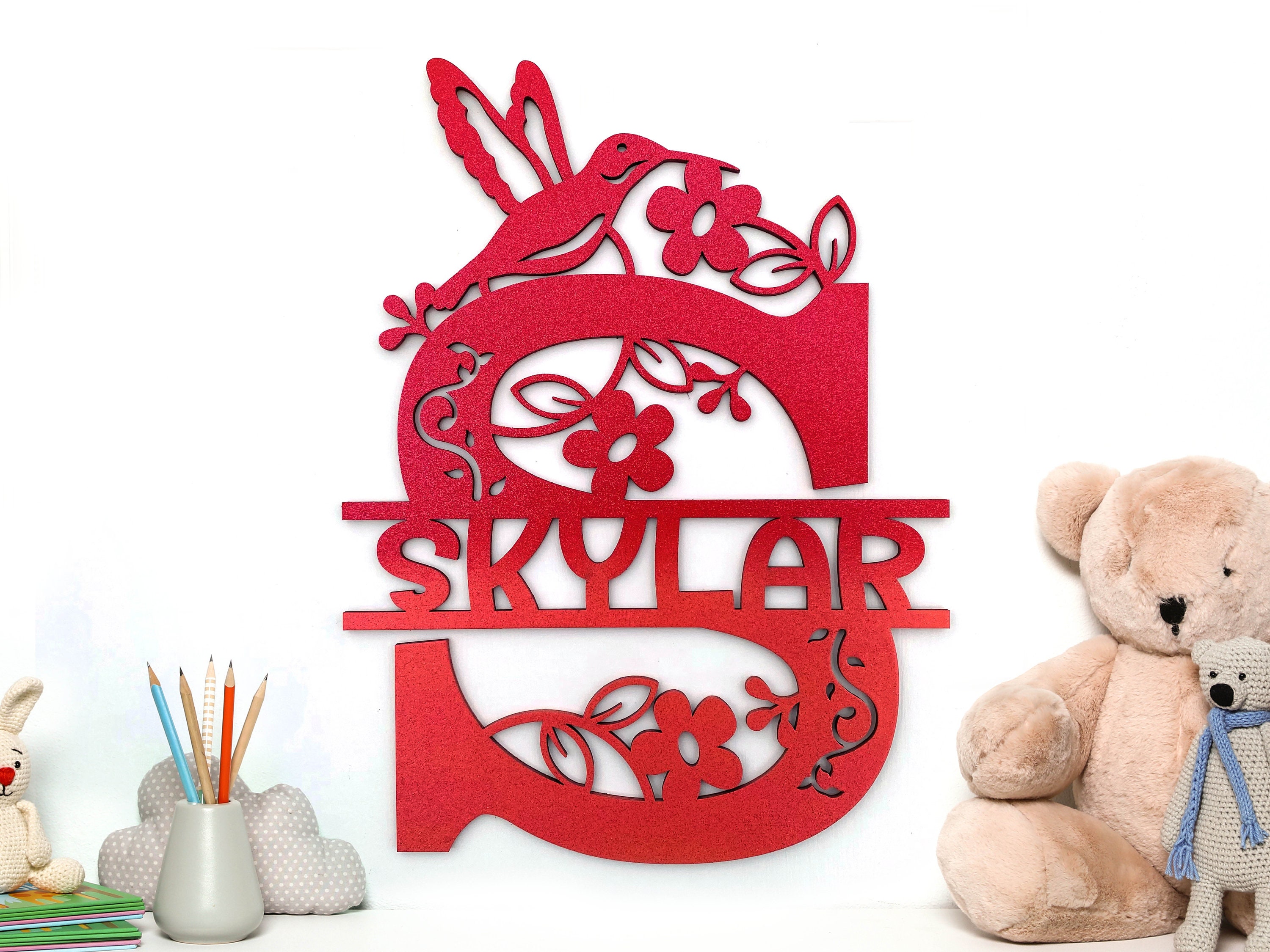 Monograma de letras divididas de colibrí Archivo listo para - Etsy México