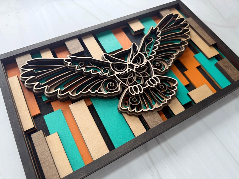 Layered Owl Sign - Laser Ready File - All Lasers - Etsy