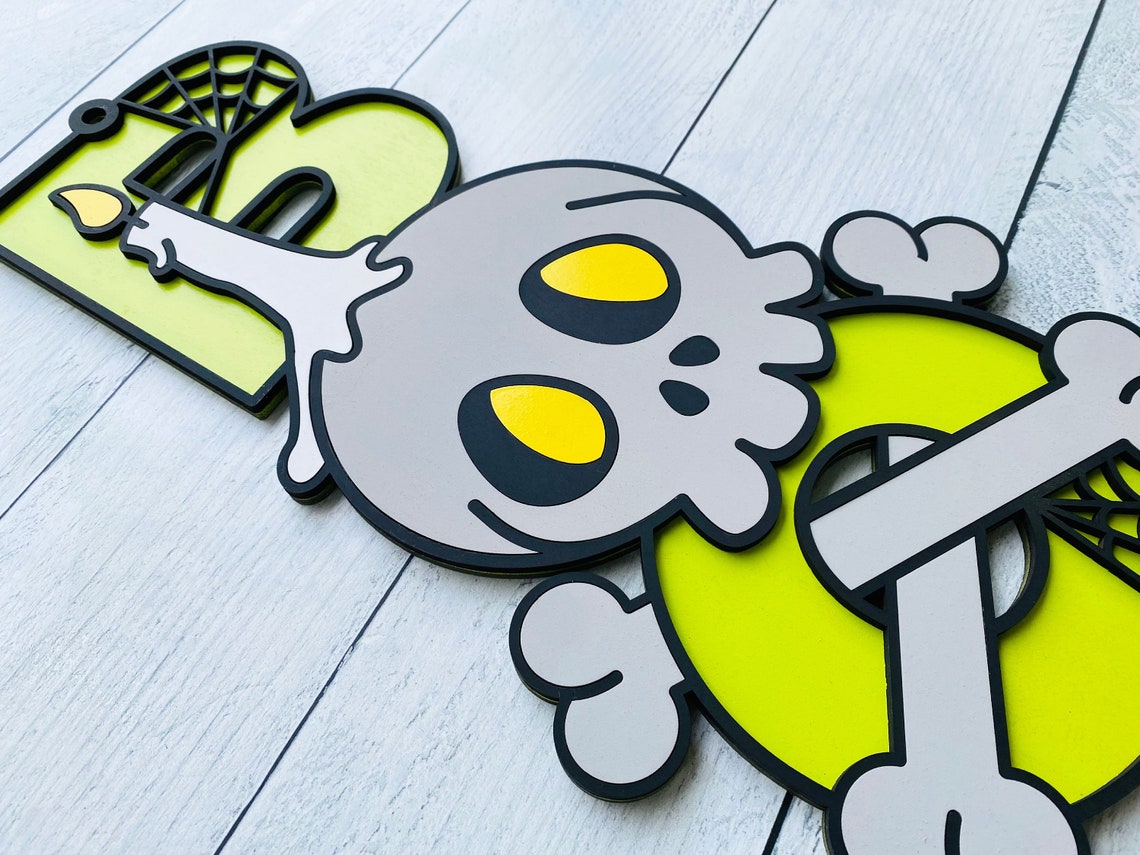 SKULL "boo" Sign - Halloween - Laser Ready File - Glowforge and Other ...