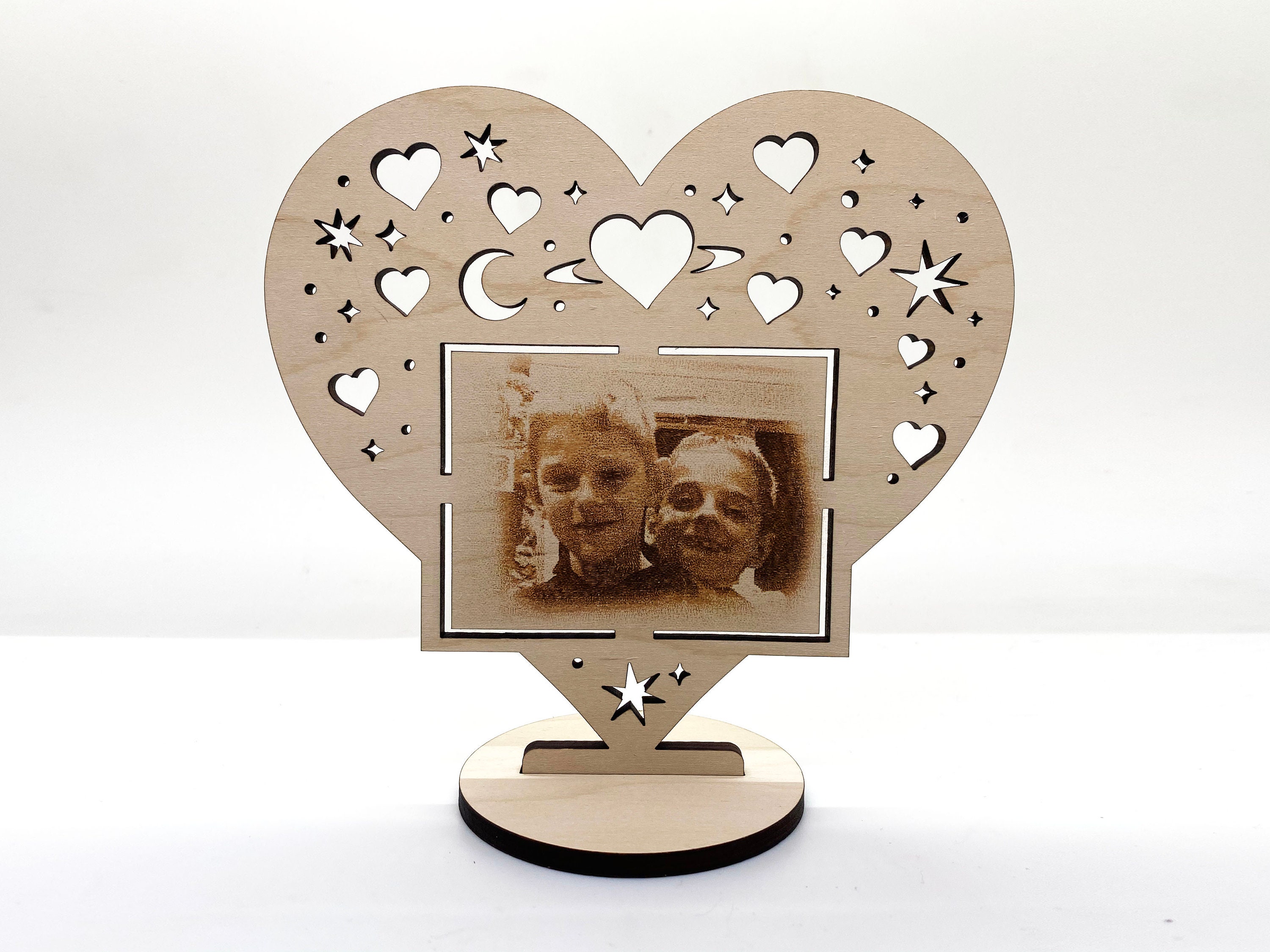 Heart Stands With Engrave Area Laser Ready File Glowforge - Etsy