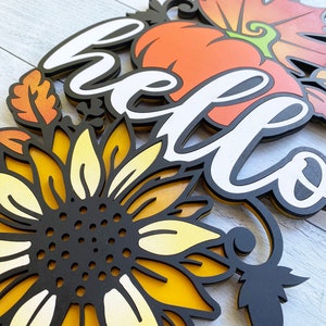 Hello Fall Sign - Laser Ready File - Glowforge and ALL Lasers or Cricut ...