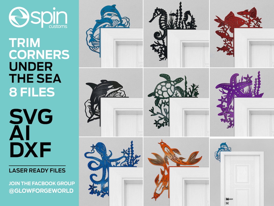 Trim Corners - Under the Sea Bundle - 8 Files - SVG/AI/DXF - Laser ...