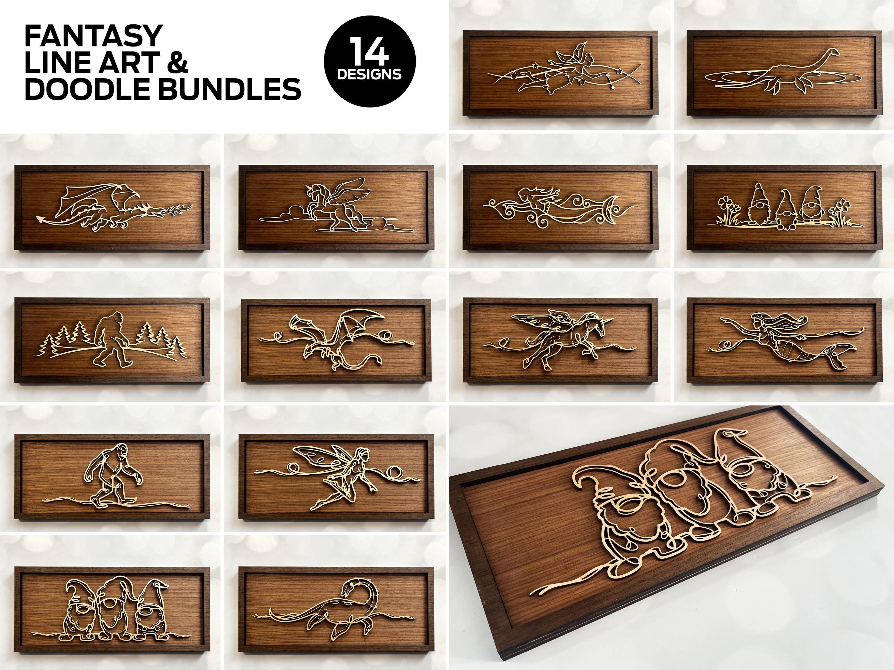 BUNDLE #2 - Line Art Signs - 102 Designs - Glowforge and Lightburn ...