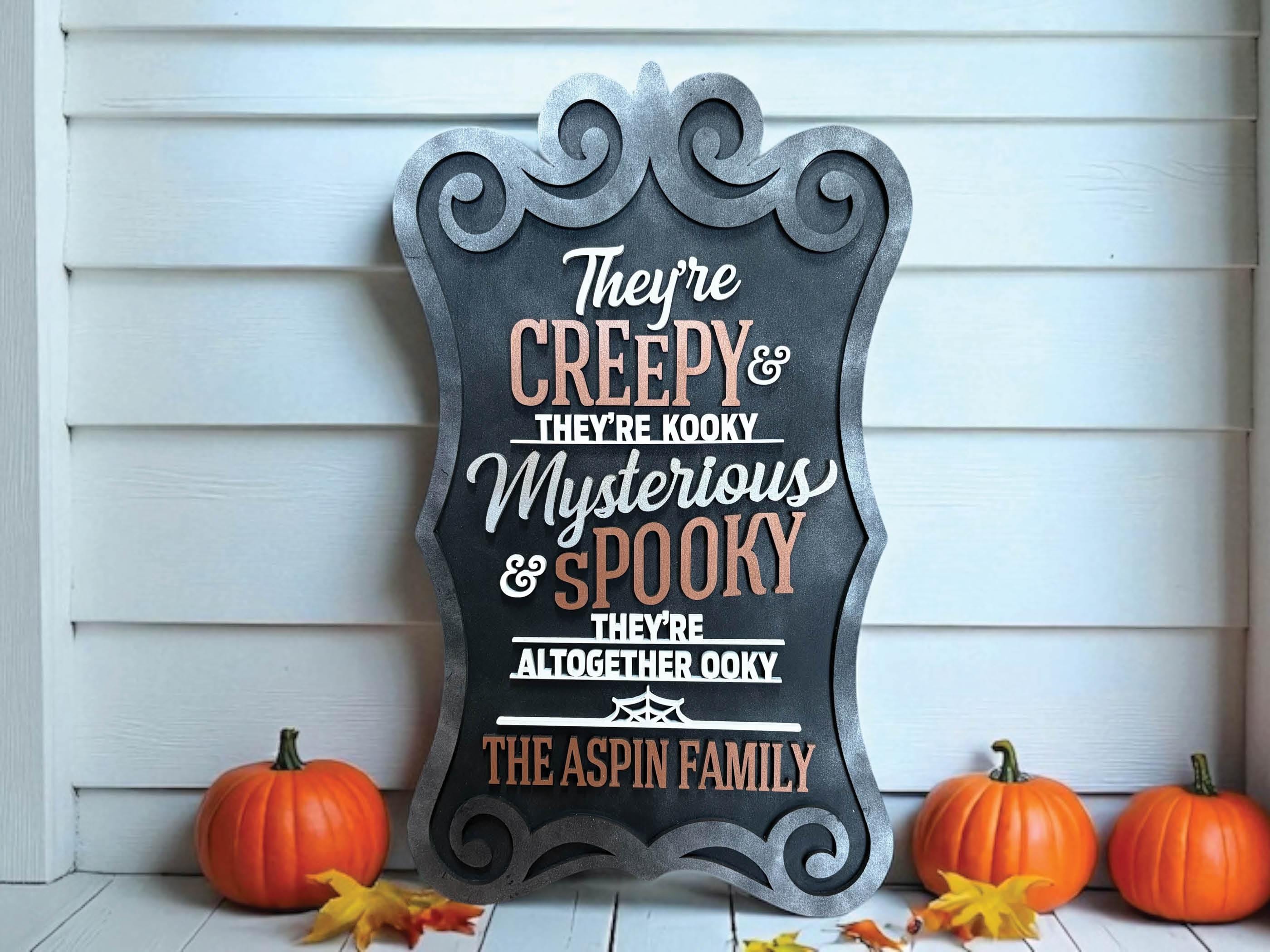 Addams Family Style Family Sign - Laser Cut File - Easy Finishing - for ...
