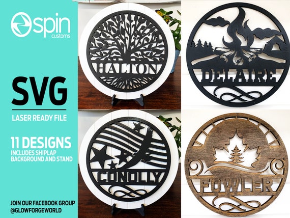 Decor Bundle Round Sign Set Personalized 11 Designs - Etsy