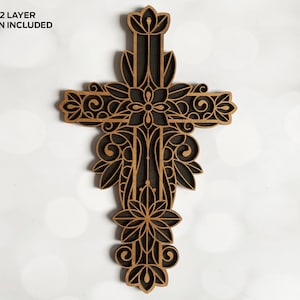 Layered Cross - 4 and 2 Layer Options - Laser Ready File - Glowforge ...