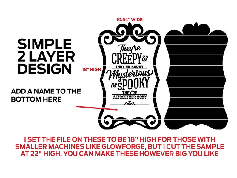 Addams Family Style Family Sign - Laser Cut File - Easy Finishing - for ...