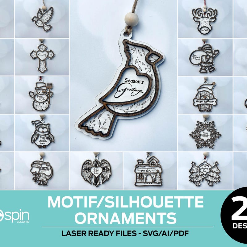 Motif Silhouette Ornaments - Etsy