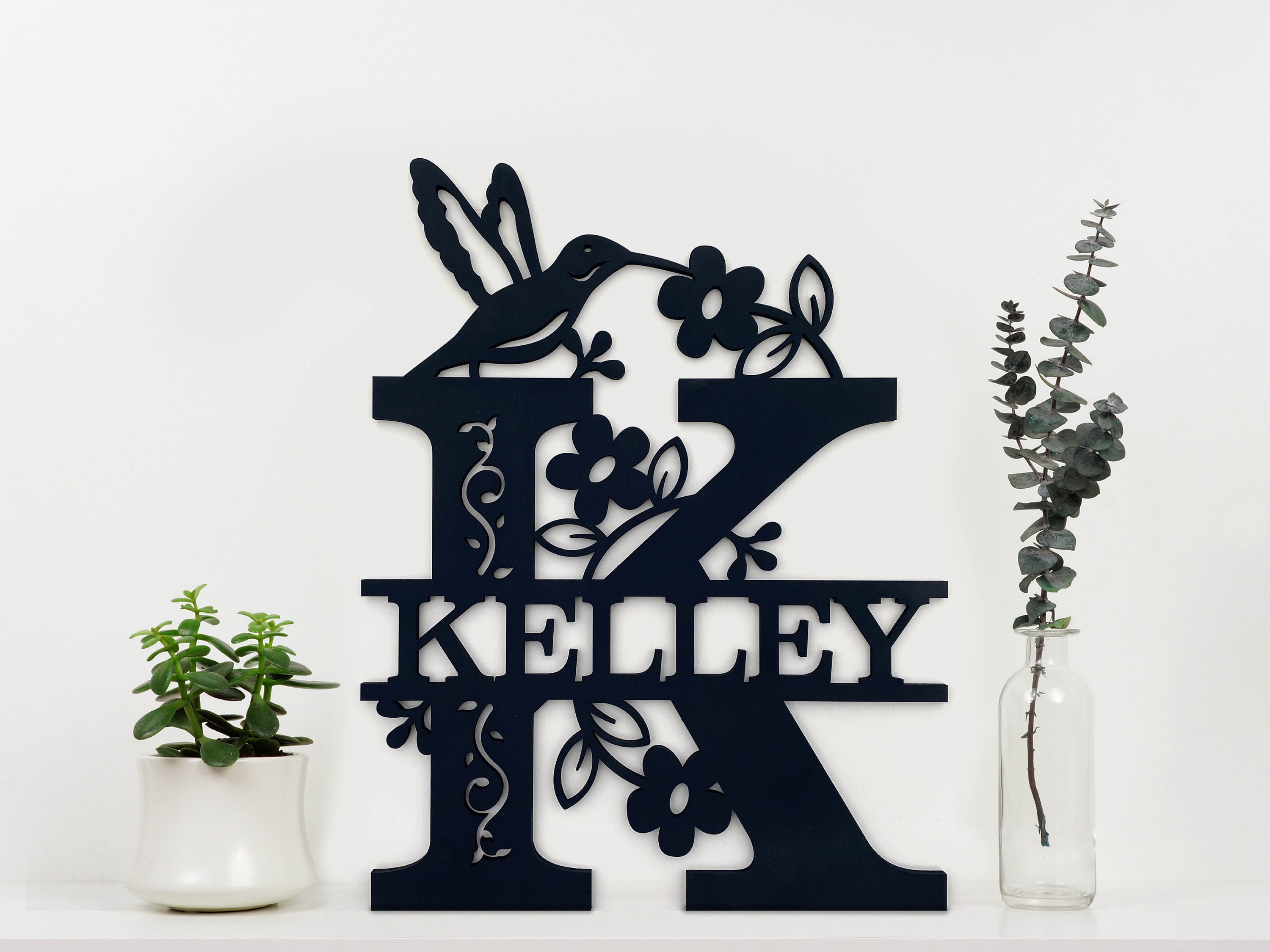 Monograma de letras divididas de colibrí Archivo listo para - Etsy México