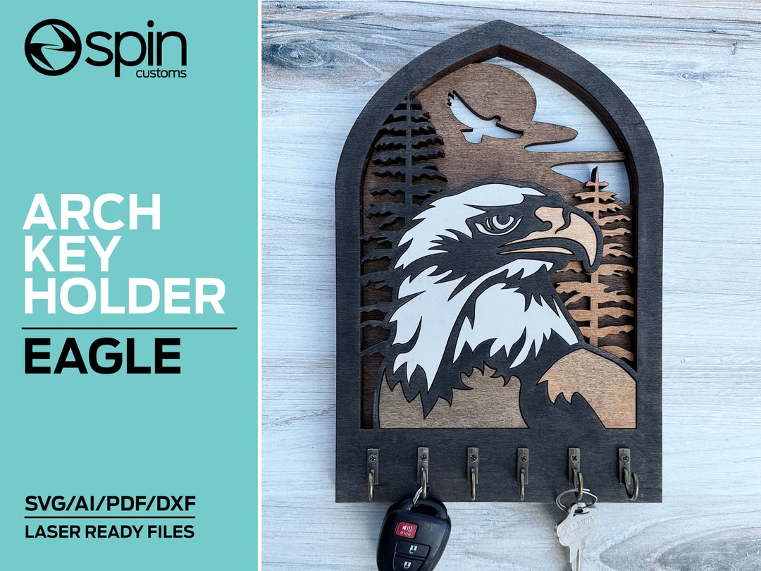 Eagle Arch Key Hanger or Decor - Laser Ready File - Glowforge and All ...