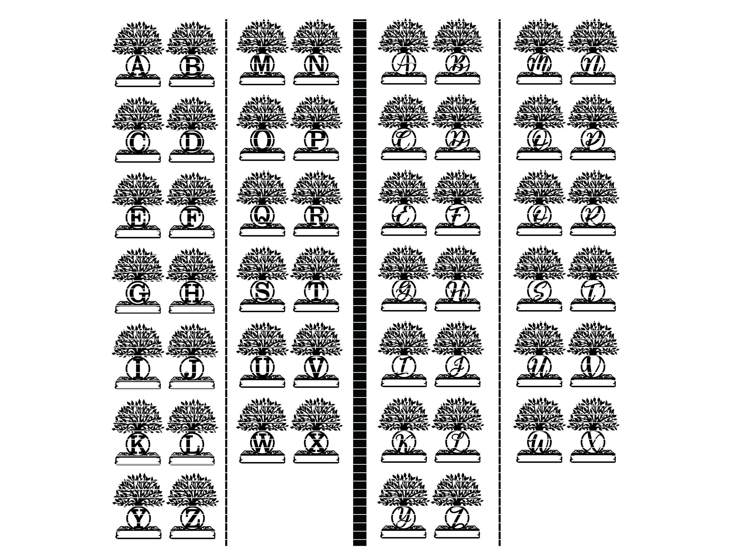 Tree of Life Monogram MASTER BUNDLE SVG Laser Ready | Etsy