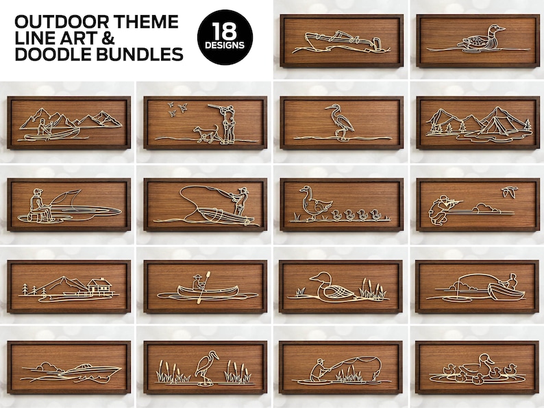 BUNDLE #2 - Line Art Signs - 102 Designs - Glowforge and Lightburn ...