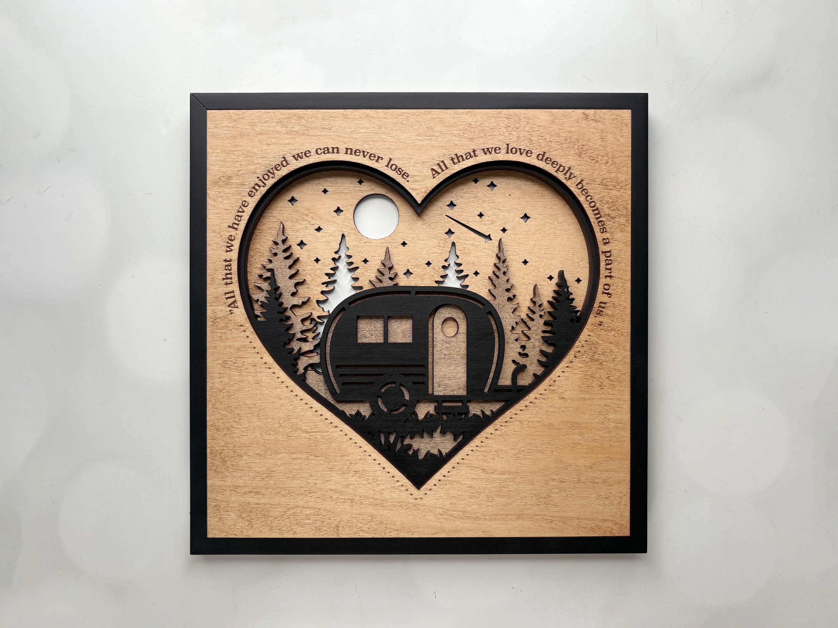 Camper "heart" Layered Sign - Laser Ready Files - All Lasers - Etsy