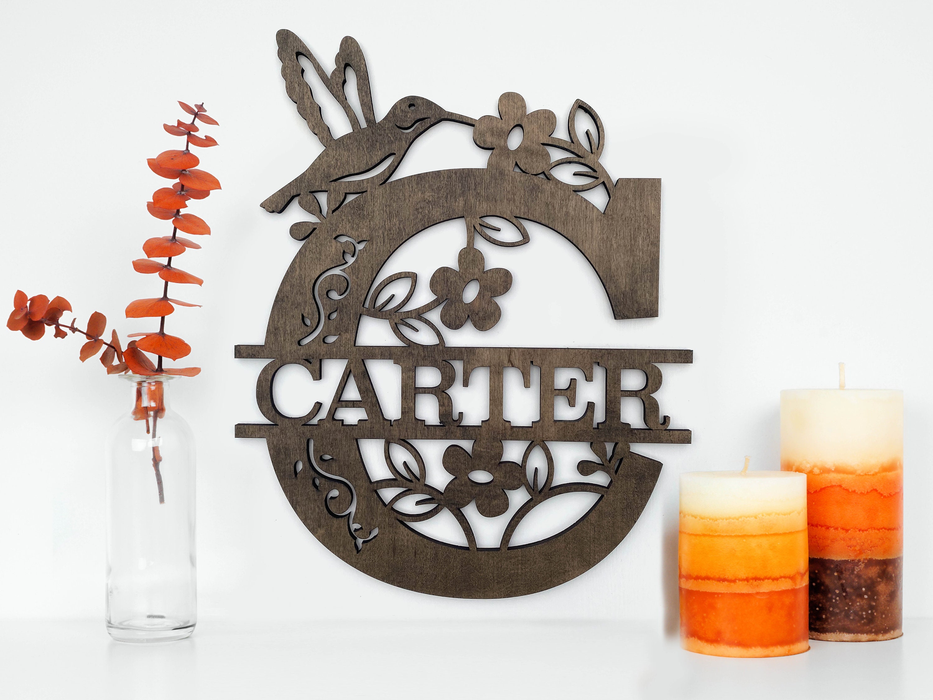 Monograma de letras divididas de colibrí Archivo listo para - Etsy México