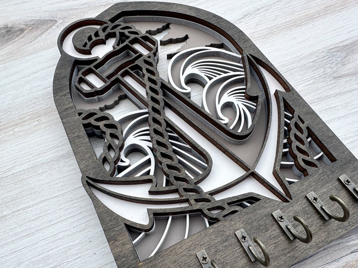 Anchor Arch Key Hanger or Decor - Laser Ready File - Glowforge and All ...