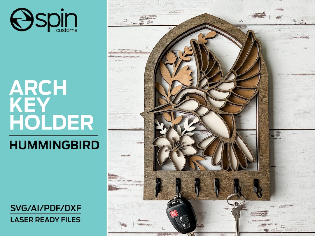 Hummingbird Arch Key Hanger or Decor - Laser Ready File - Glowforge and ...