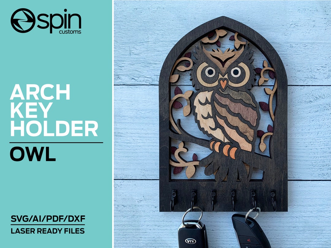Owl Arch Key Hanger or Decor - Laser Ready File - Glowforge and All ...