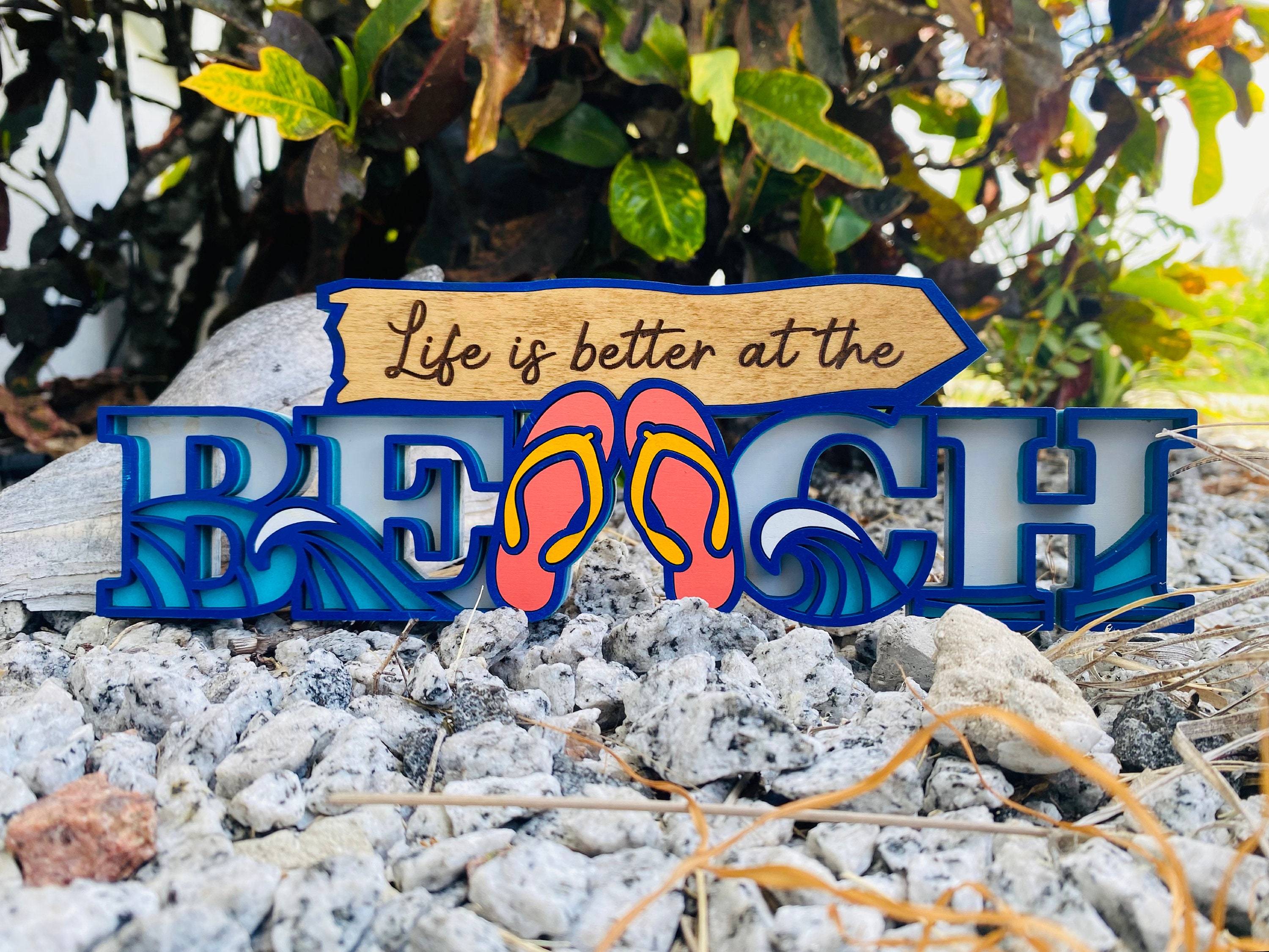 Beach Sign and Stands - Laser Cut Files - Glowforge and All Lasers - Etsy