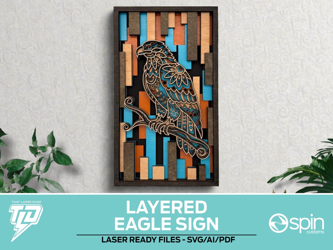 Layered Eagle Sign - Laser Ready File - All Lasers - Etsy