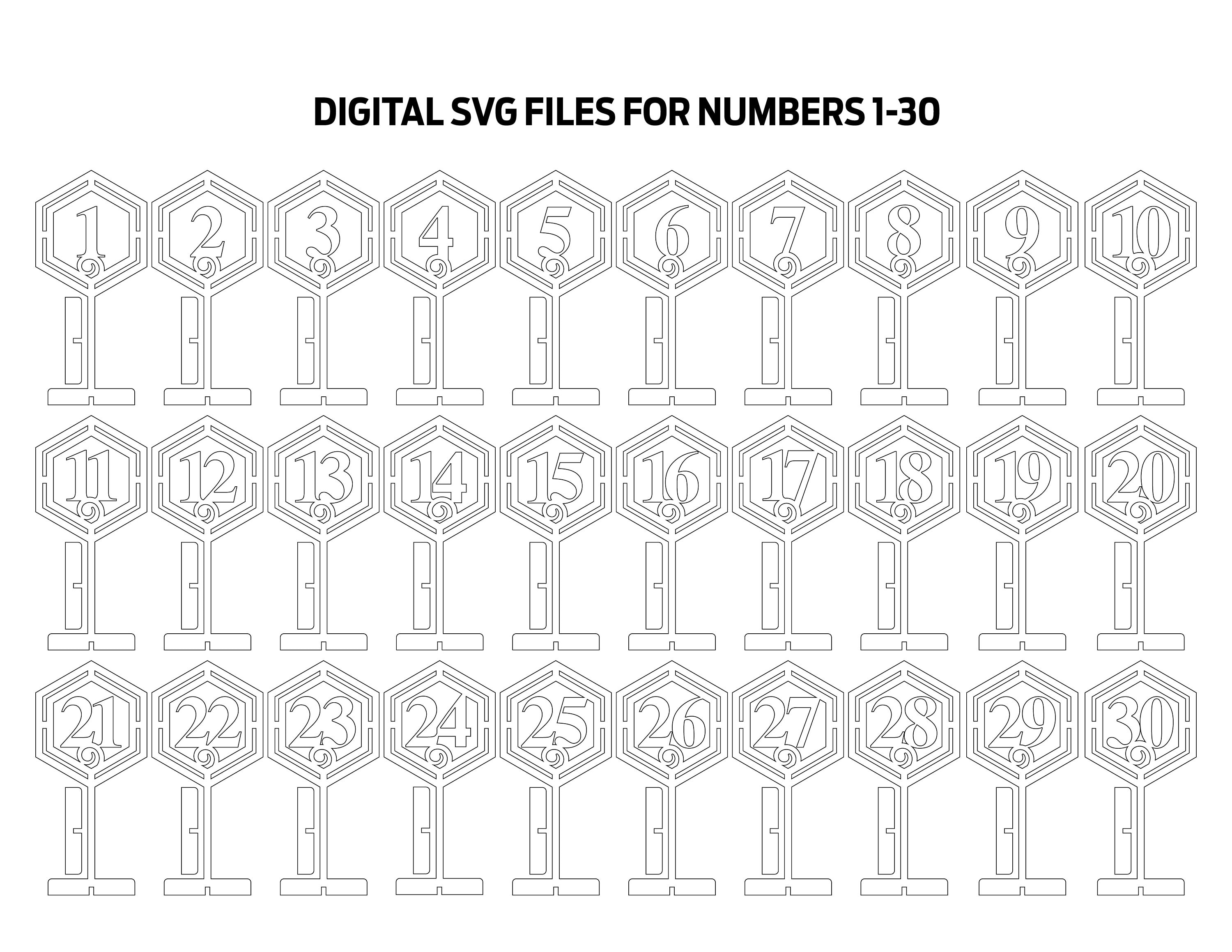Table Number Sign Stands - Wedding - Party - Digital File Only -SVG - Etsy