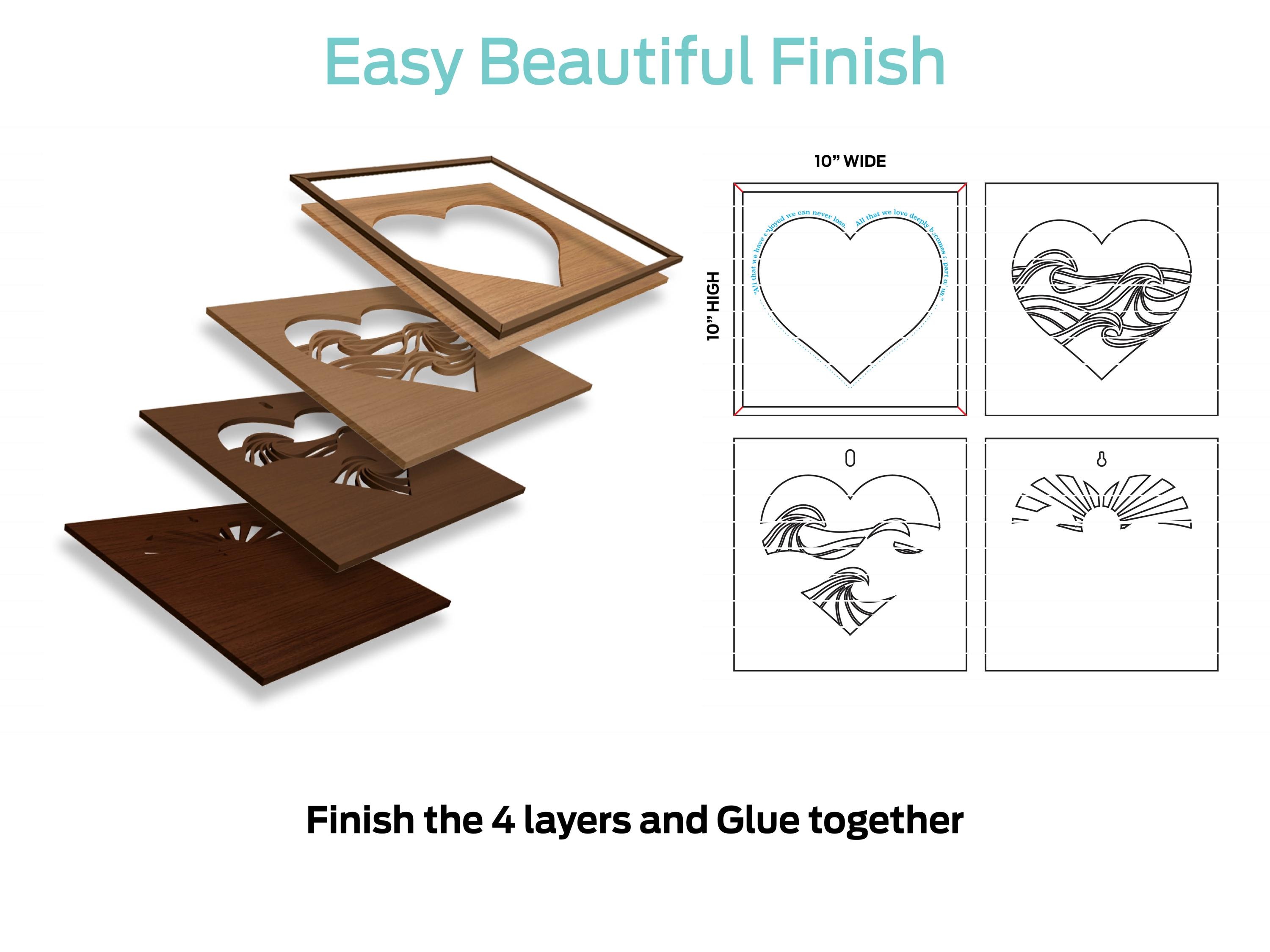 Heart Layered Signs Master Bundle - 17 Designs - Laser Ready Files ...